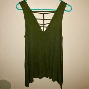 American Eagle Outfitters | Tops | Ae Ribbed Olive Green Strappy Tank Nwot | Poshmark